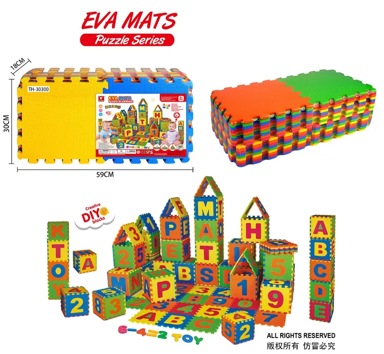 Covorașe Puzzle EVA - Set de 36 de Piese Colorate cu Litere și Cifre ...