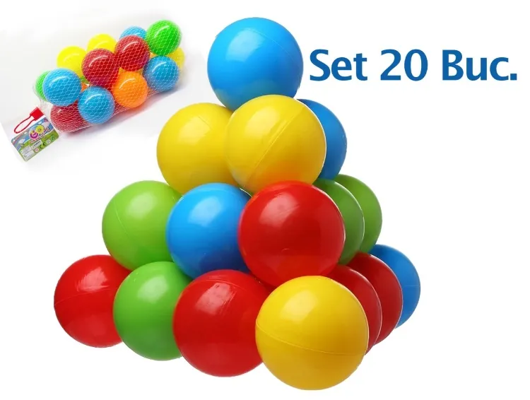 Set 20 Bile Colorate din Plastic
