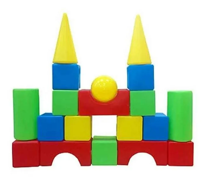 Set de Construcție cu Forme Geometrice Colorate