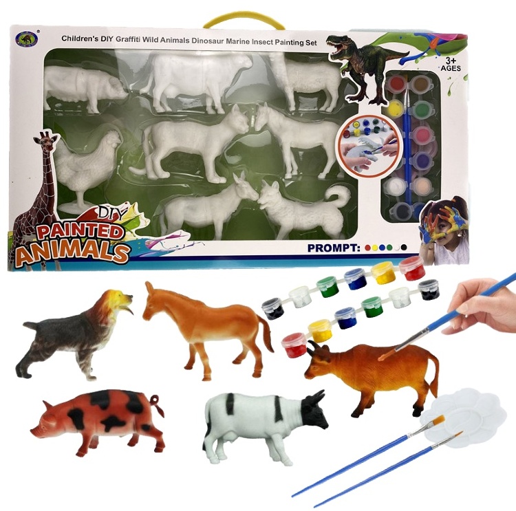 Set de Pictat 8 Animale Domestice cu 12 Culori