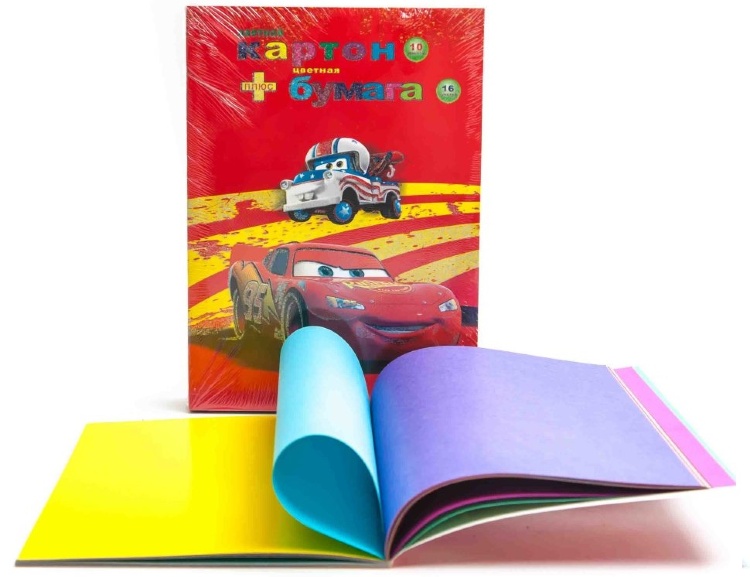 Carton și Hârtie Colorată "Cars" pentru Decupare, pachet 8 buc.